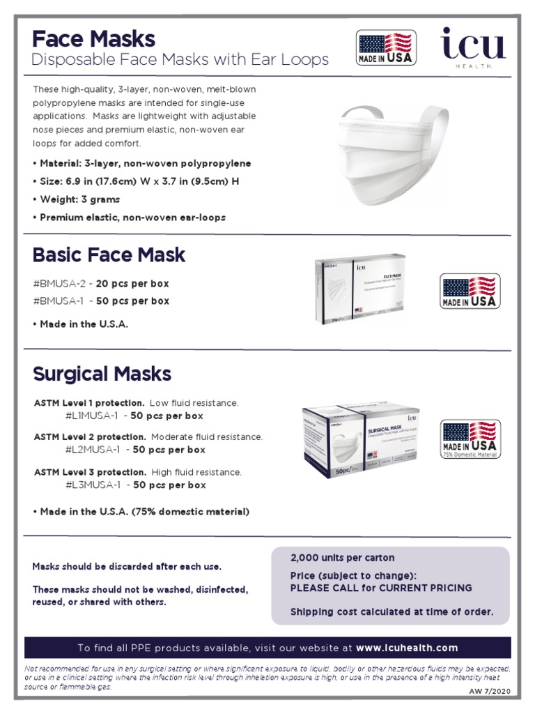 ICU - Face Masks - Private Sector - v2 | PDF