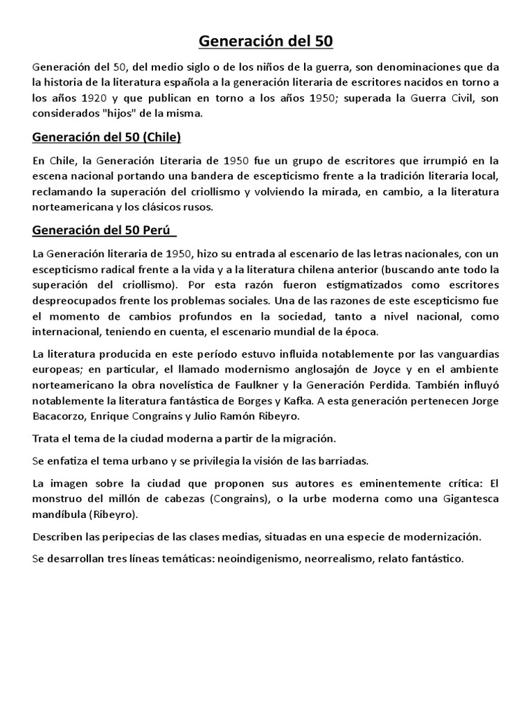 Generación Del 50 | PDF