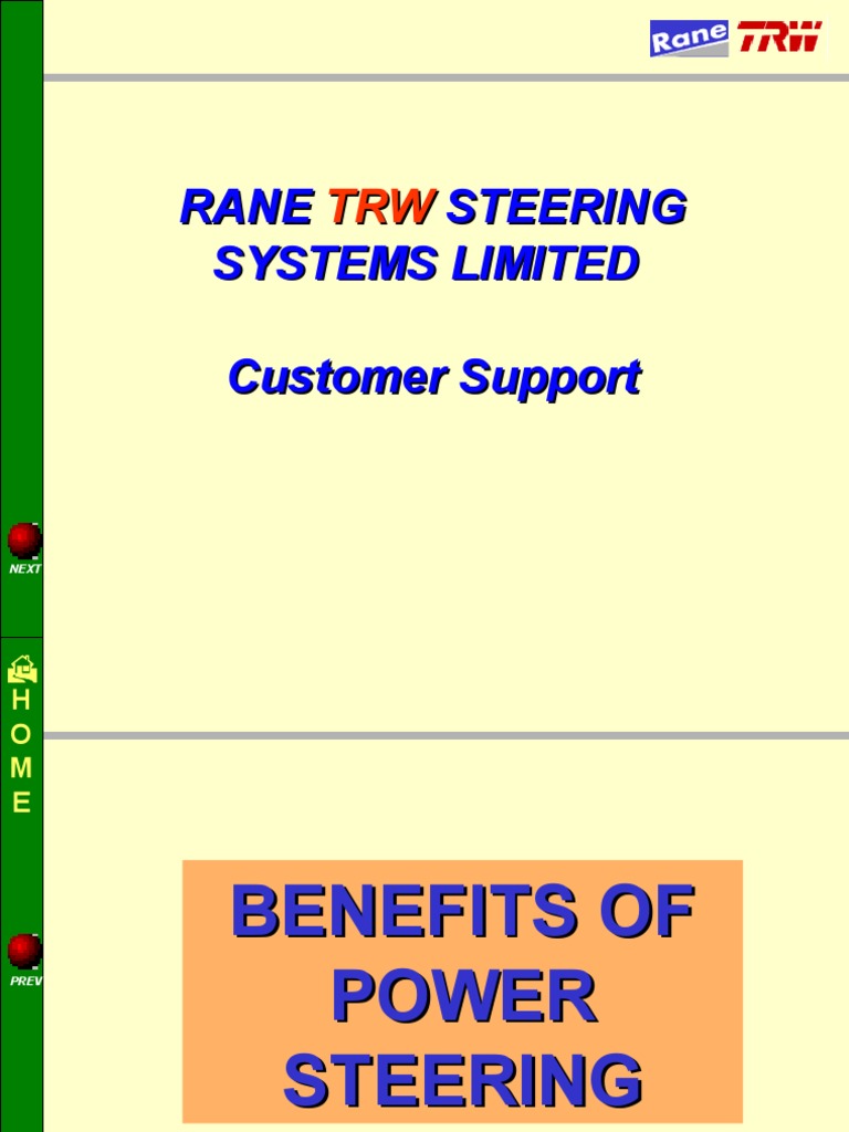 Rane TRW Power Steering Systems Guide | PDF | Steering | Pump