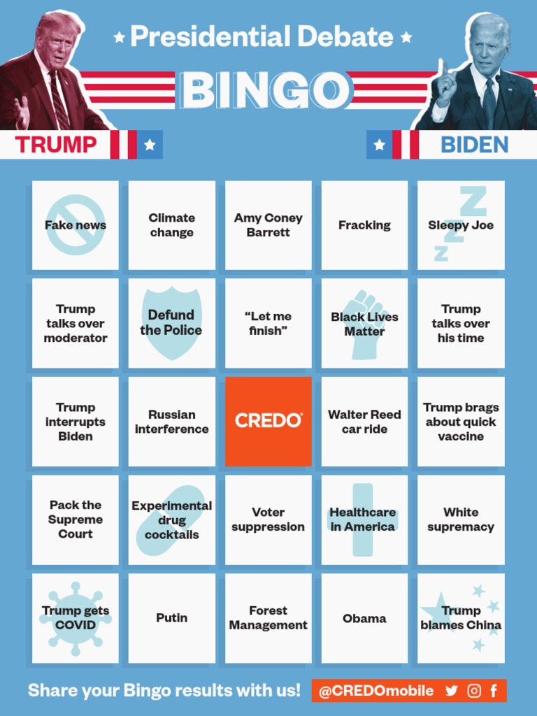 2020 Presidential Debate Bingo Cards PDF | PDF