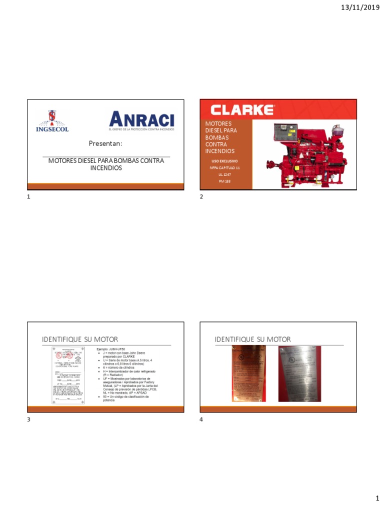 Motores Diesel para Bombas Contra Incendios | PDF | Inyección de ...
