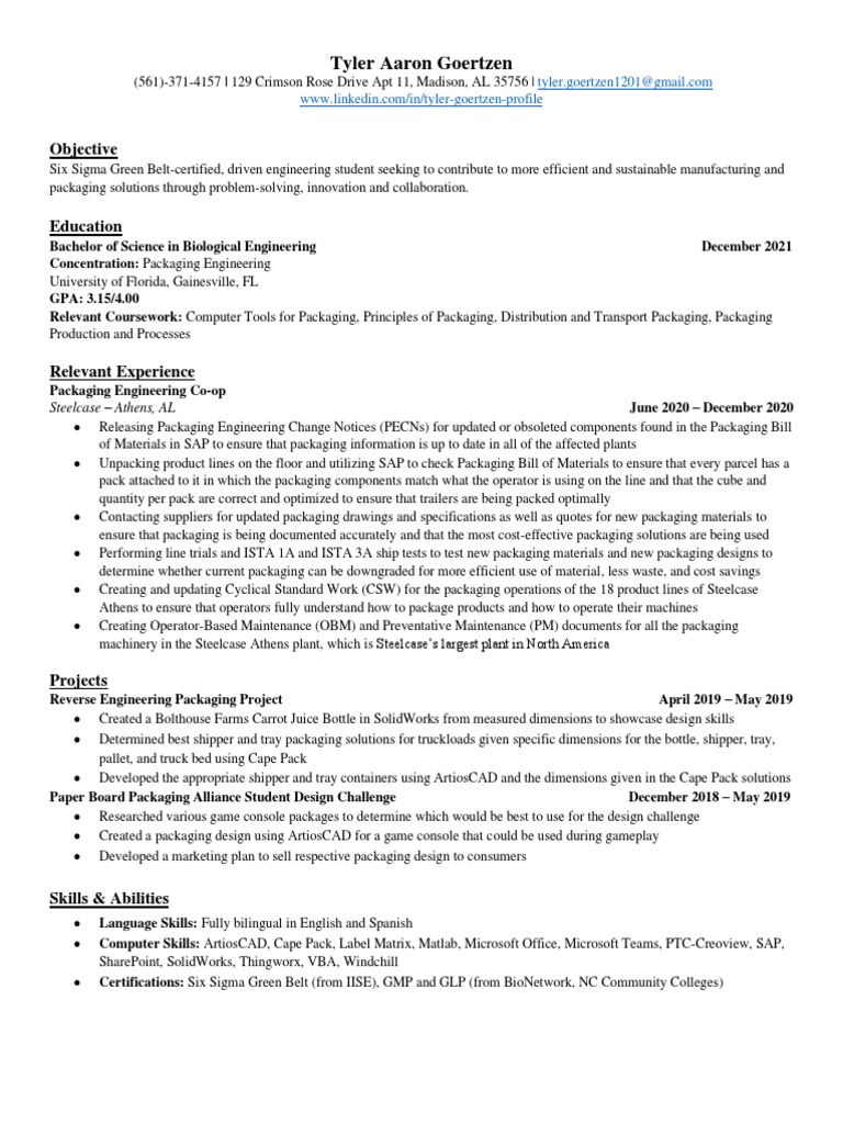 Tylergoertzen Ufpkg Summer 2020 | PDF | Packaging And Labeling ...