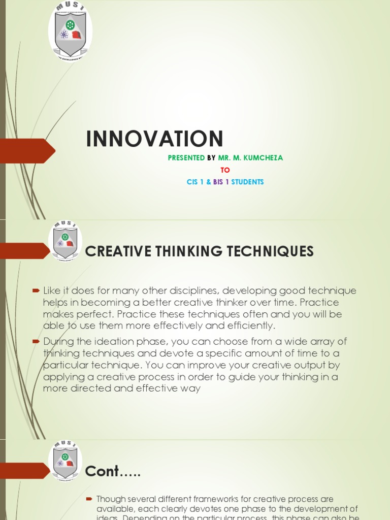 Creative Thinking Technique Pdf Brainstorming Thought