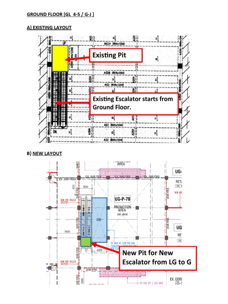Existing Pit: Existing Escalator Starts From Ground Floor | PDF