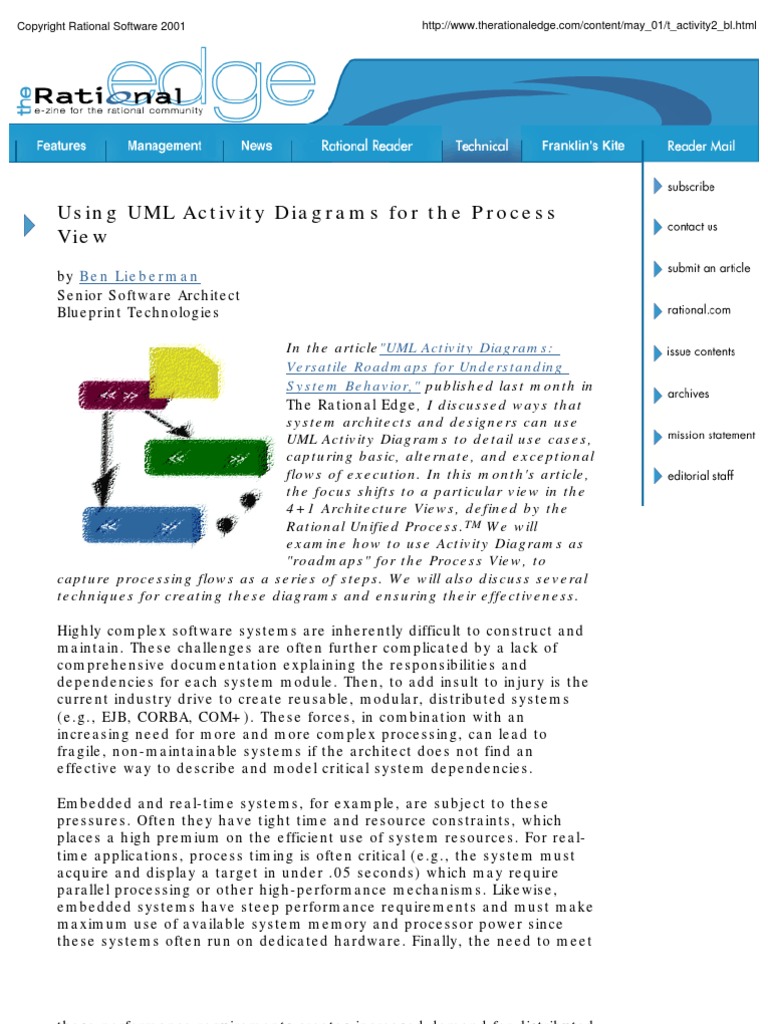 Using UML Activity Diagrams For The Process View: Ben Lieberman | PDF ...