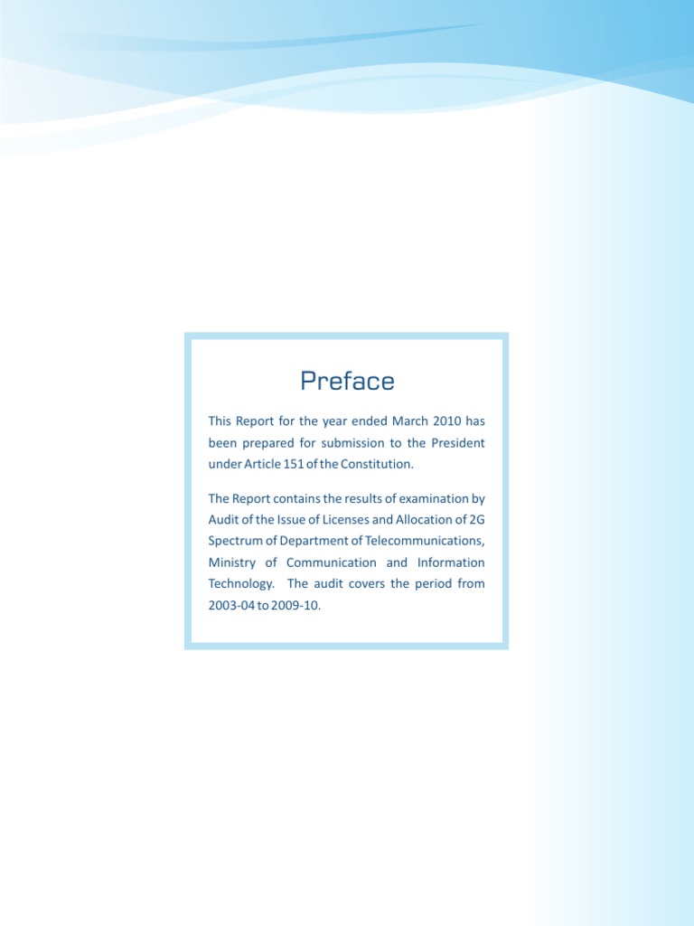 CAG Report On 2G | PDF | Radio Spectrum | License