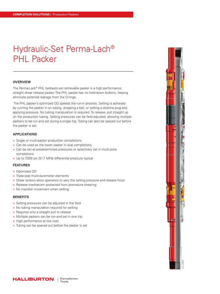 H012367 PHL Hydraulic Packers | PDF | Pipe (Fluid Conveyance ...