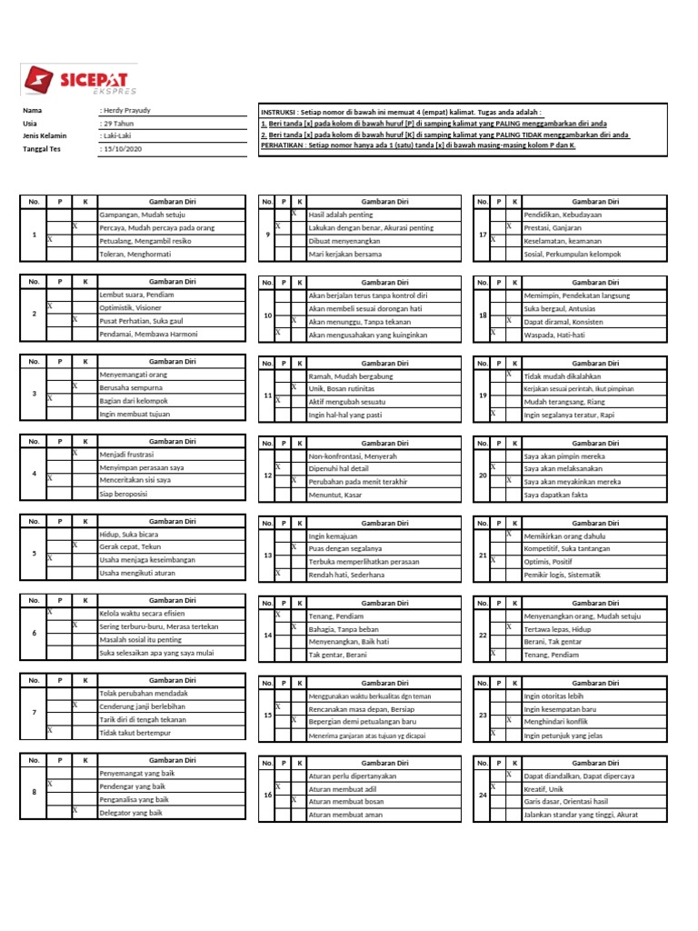 Lembar Soal DISC PDF | PDF