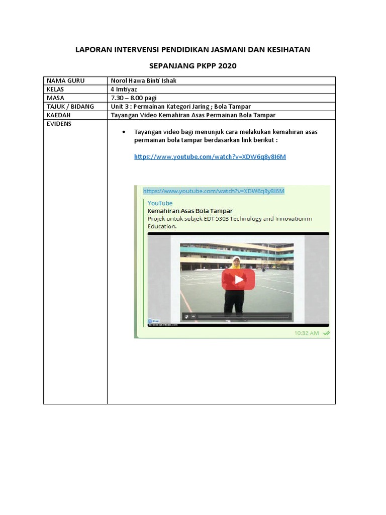 4 Imtiyaz Laporan Intervensi PJPK Pasca PKP 2020 | PDF | Game & Aktivitas