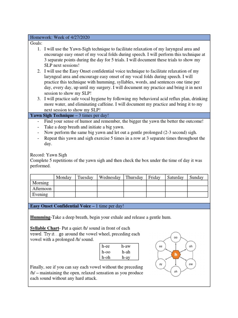Vocal Techniques and Hygiene Plan | PDF | Syllable | Larynx