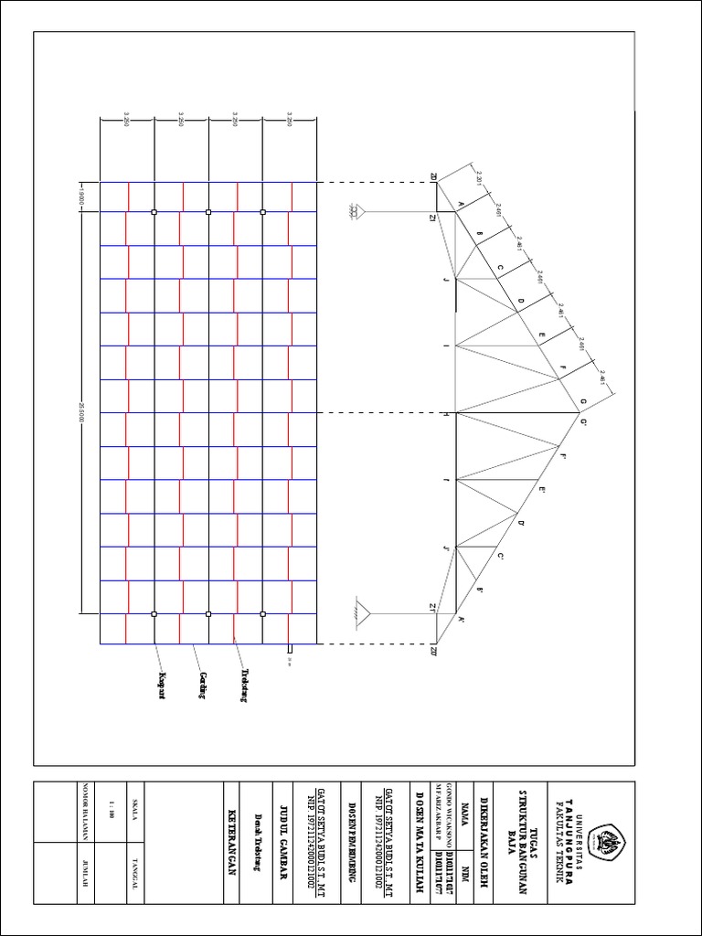 Denah dan Detail Trekstang Baja | PDF