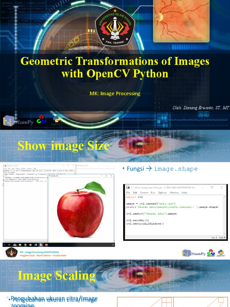 Geometric Transformations in OpenCV | PDF | Computer Vision | Recording