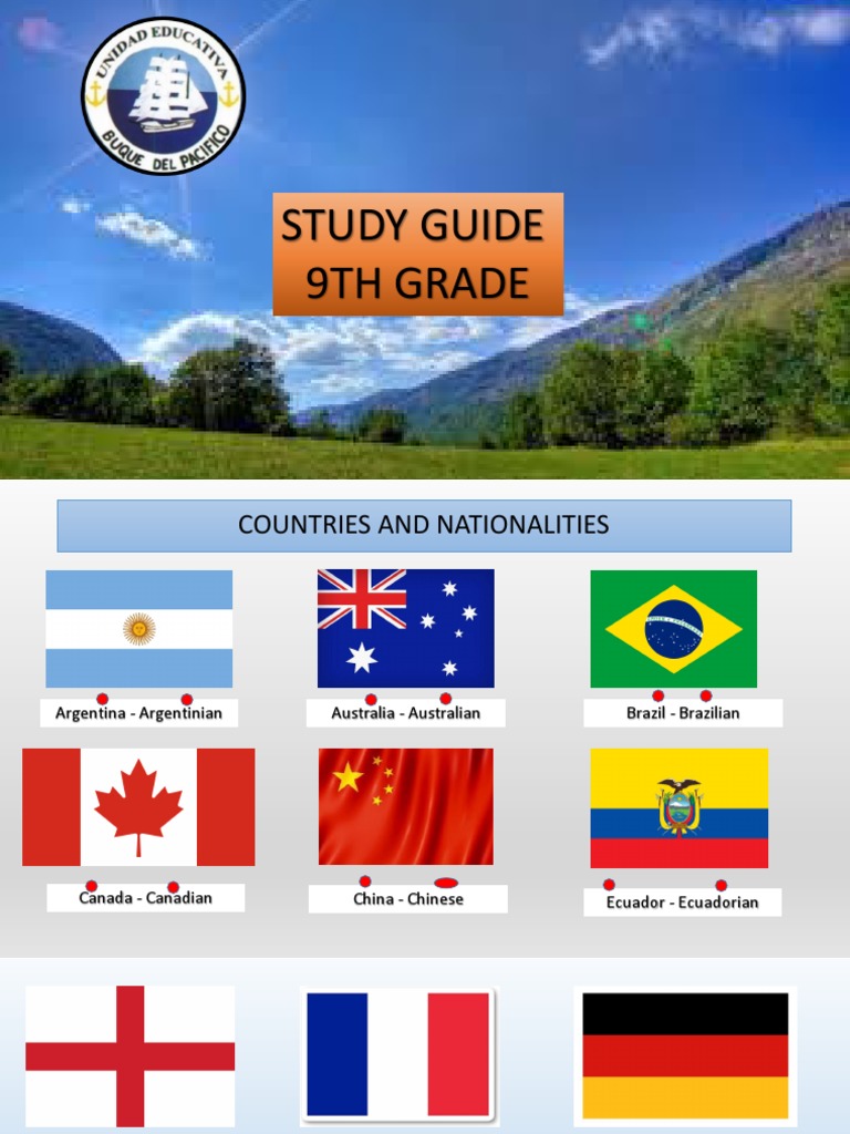 9th Grade Study Guide - Countries, Nationalities, Math & Classroom ...