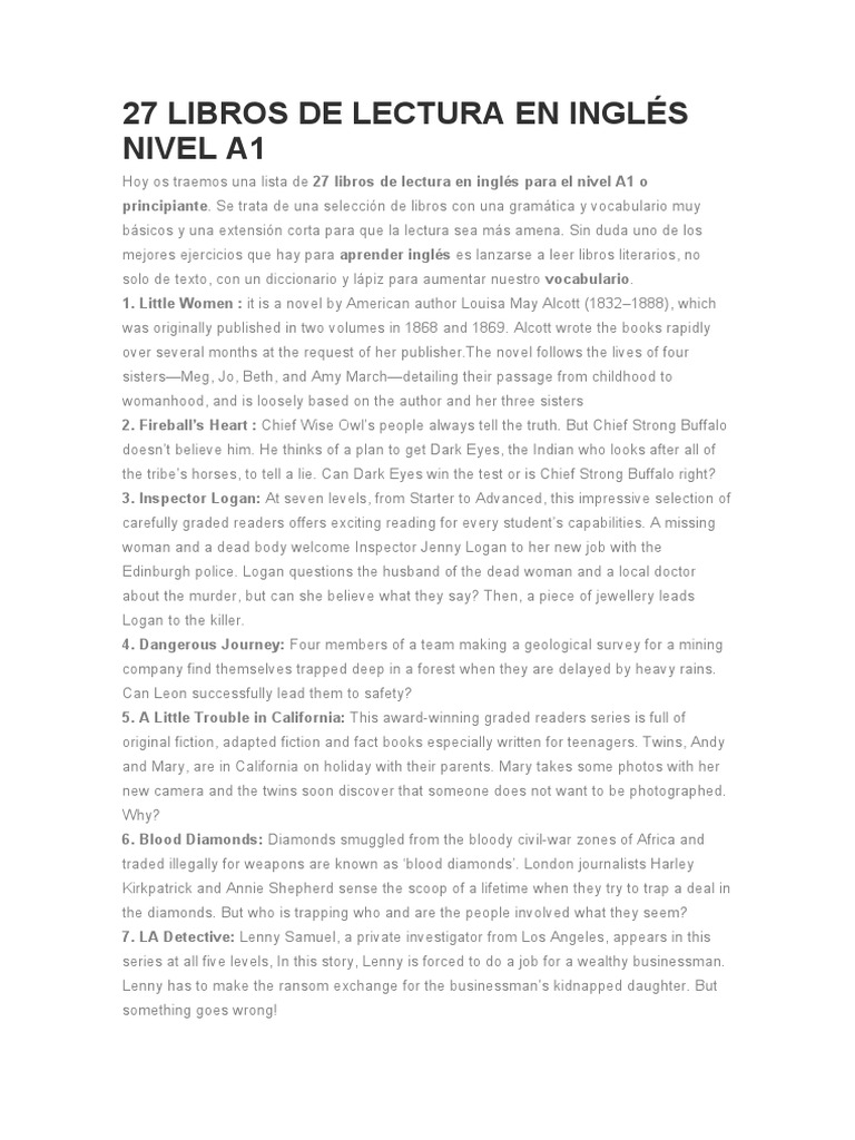 27 Libros de Lectura en Inglés Nivel A1 | PDF | Characters In Romeo And ...