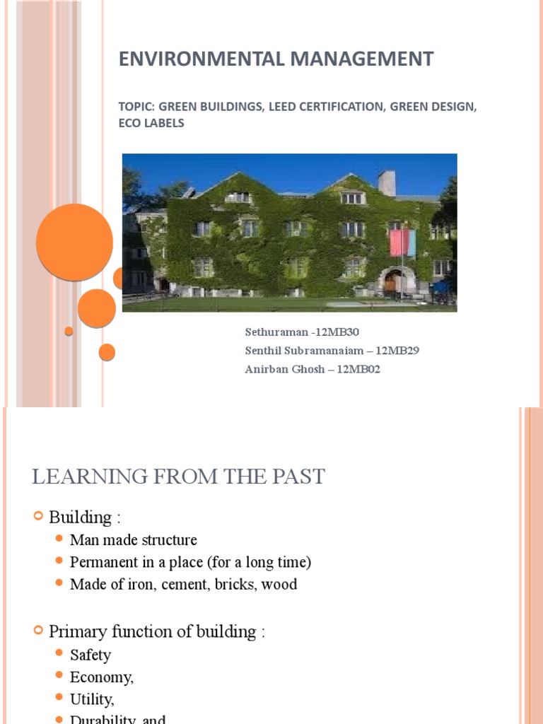 Green Buildings Guide to LEED Certification, Eco Labels & Environmental ...