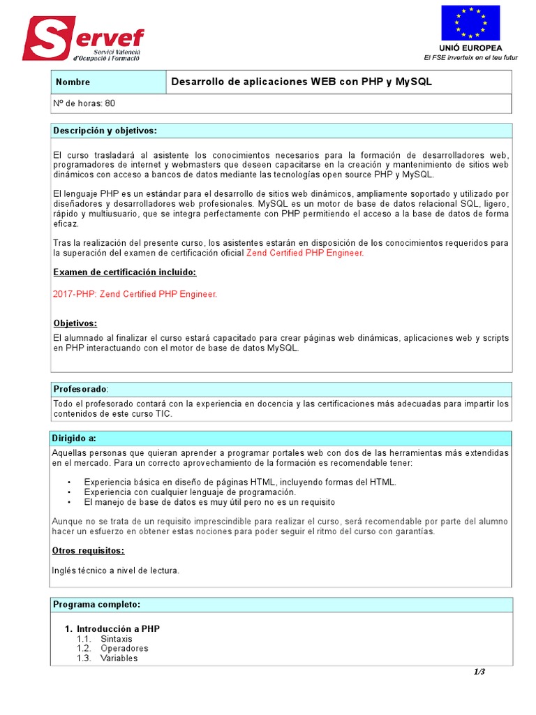 Desarrollo De Aplicaciones Web Con Php Y Mysql 22 Pdf Php Aplicación Web