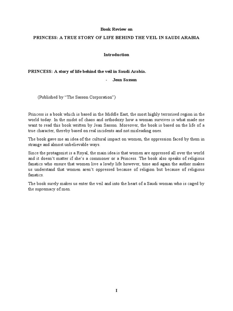 Book Review On Princess: A True Story of Life Behind The Veil in Saudi ...