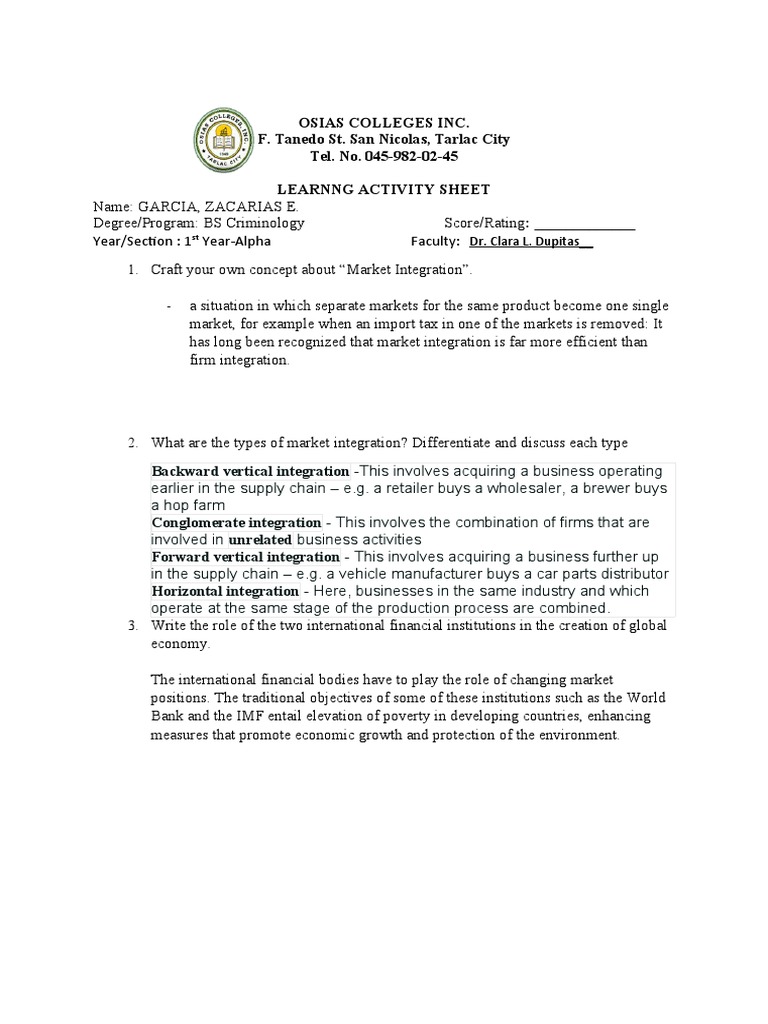 Module 4 - Market Integration | PDF