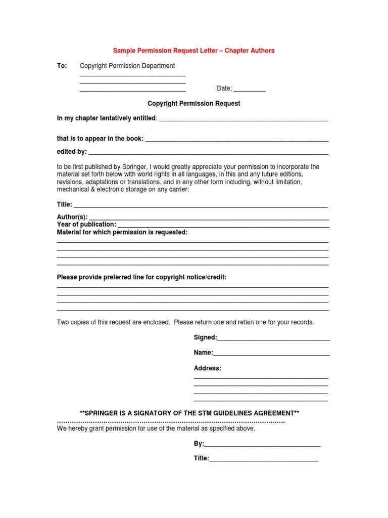 Sample Permission Request Letter | PDF | Monopoly (Economics) | Common Law