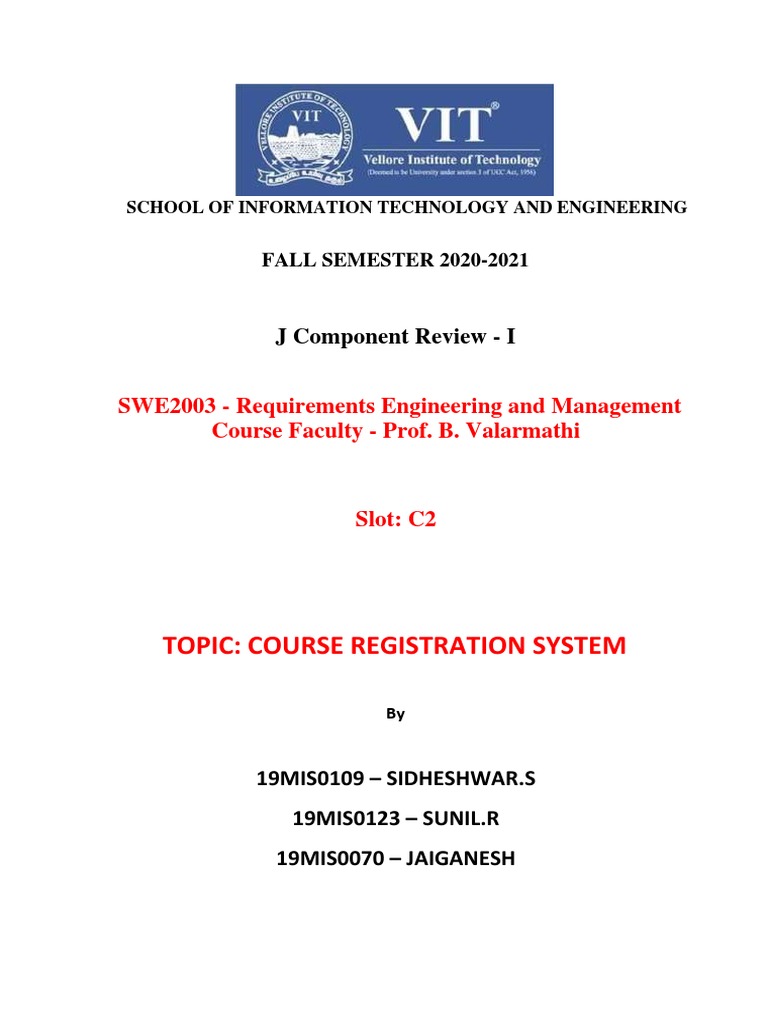 Course Registration System | PDF | System | Use Case