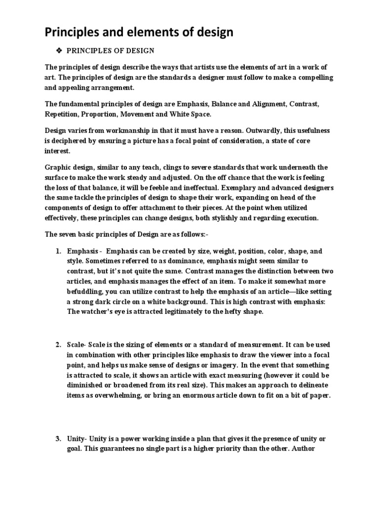 Principles and Elements of Design | PDF | Shape | Design