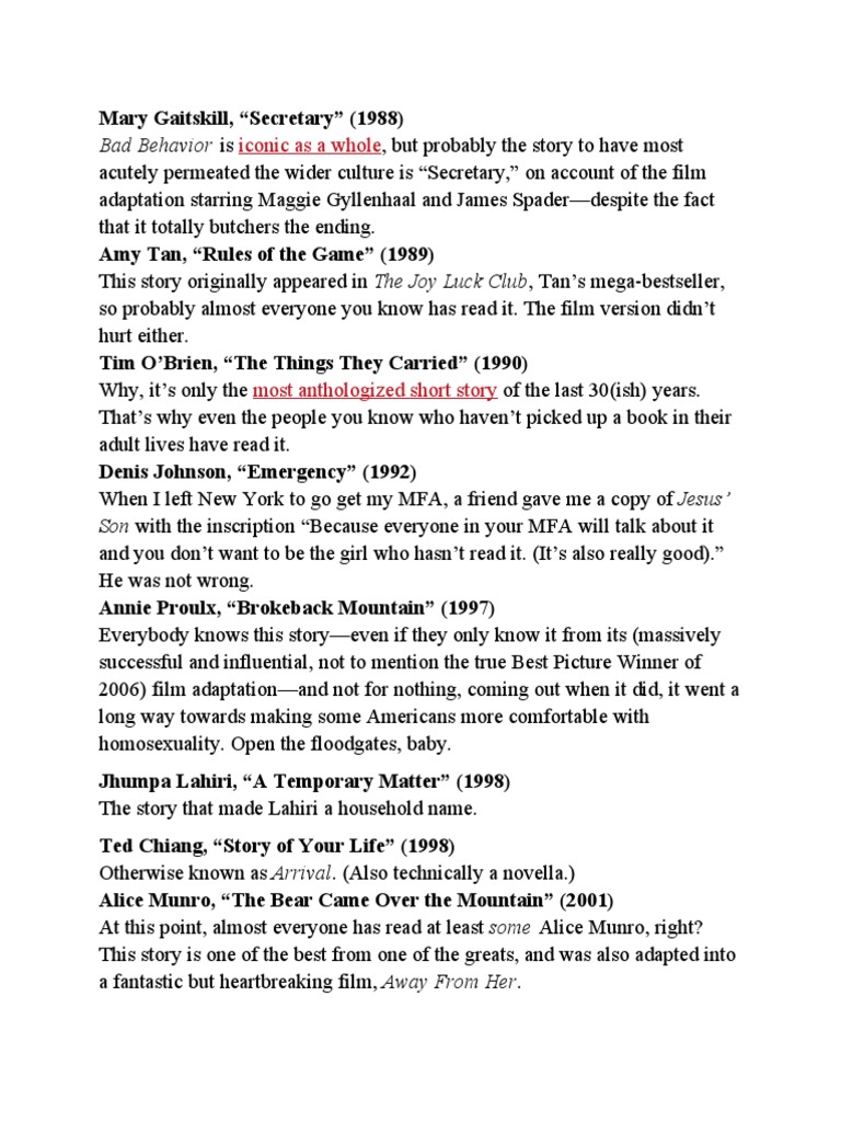 Iconic Short Stories Explored | PDF