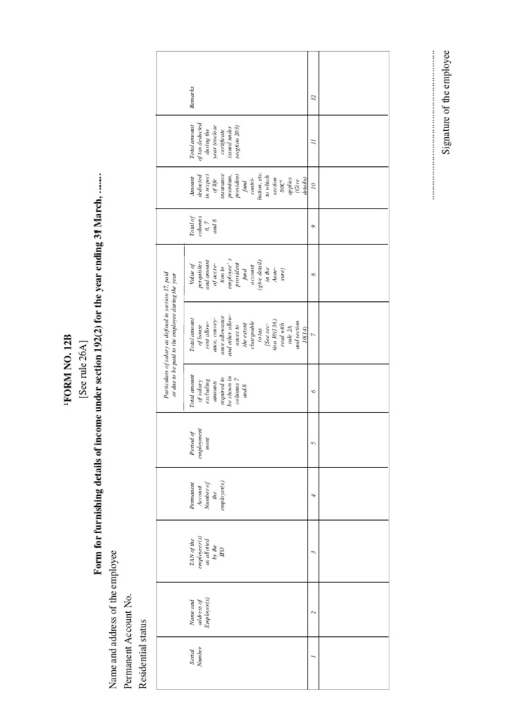 Form 12B: Income Tax Details | PDF | Employee Benefits | Payments