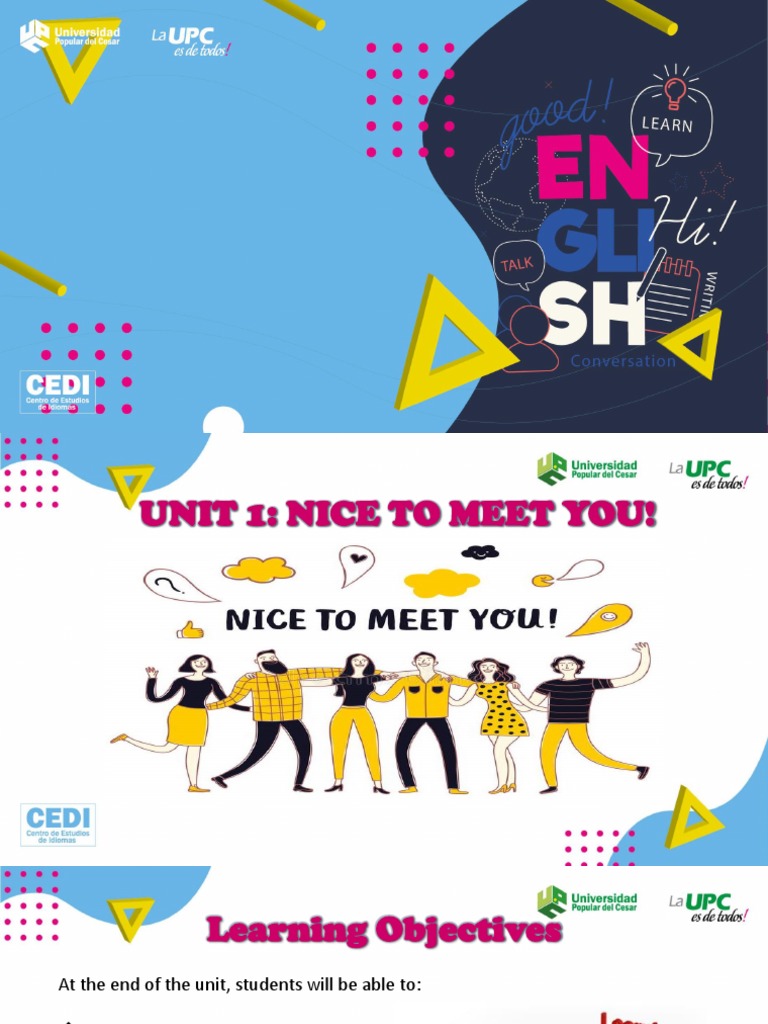 Unit 1 - Nice To Meet You - Slides - 98 | PDF | Question | Verb