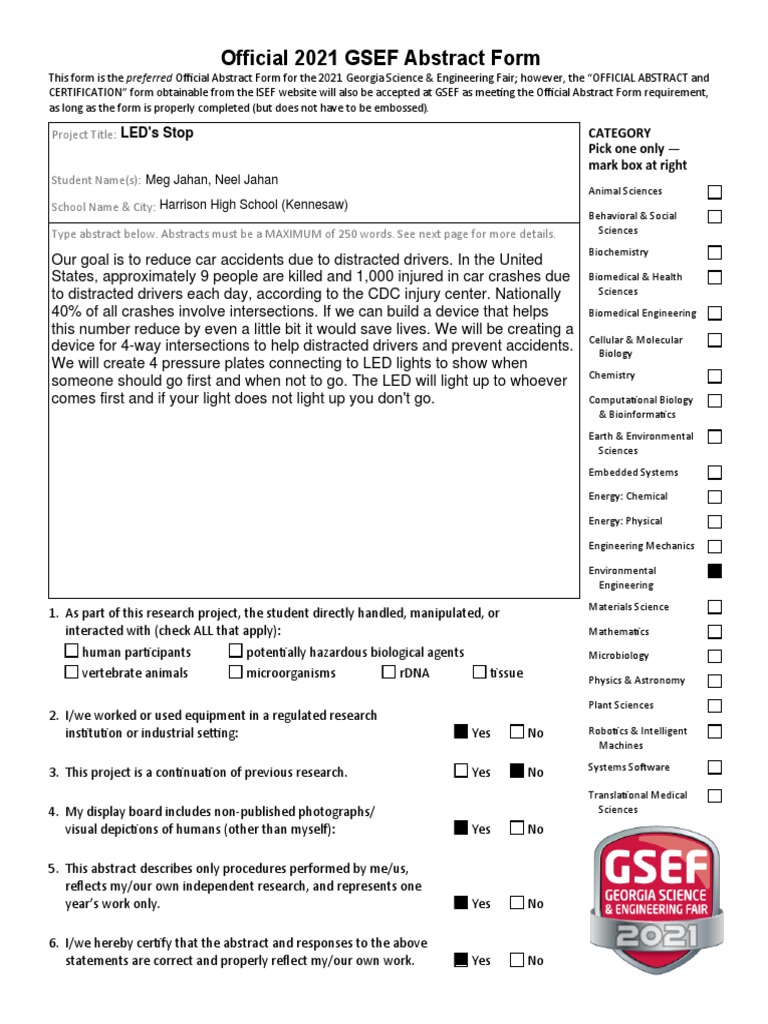 2021 GSEF Abstract Submission Guide | PDF