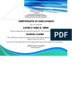 Certificate of Emplyment Sample Template For DepEd Employees | PDF
