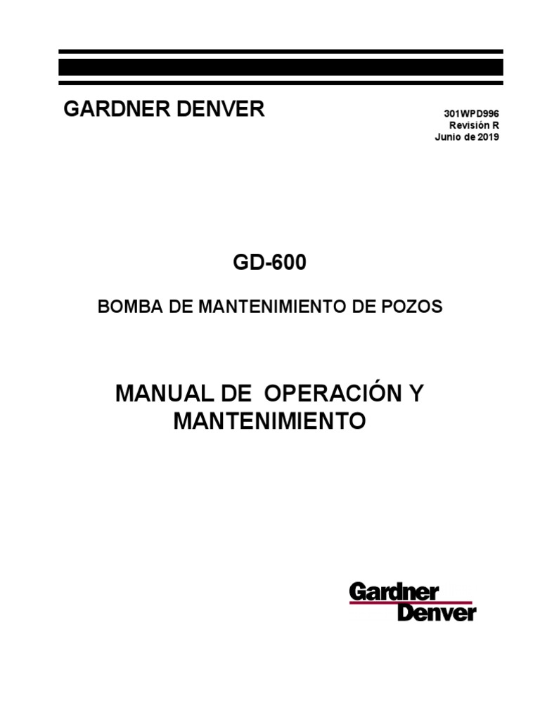 GD-600 Operating and Service Manual 301WPD996 - R PDF | PDF | Bomba ...