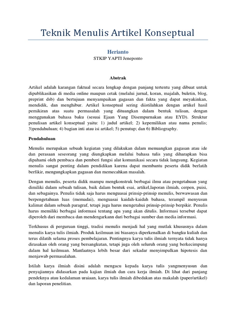 Teknik Menulis Artikel Konseptual | PDF