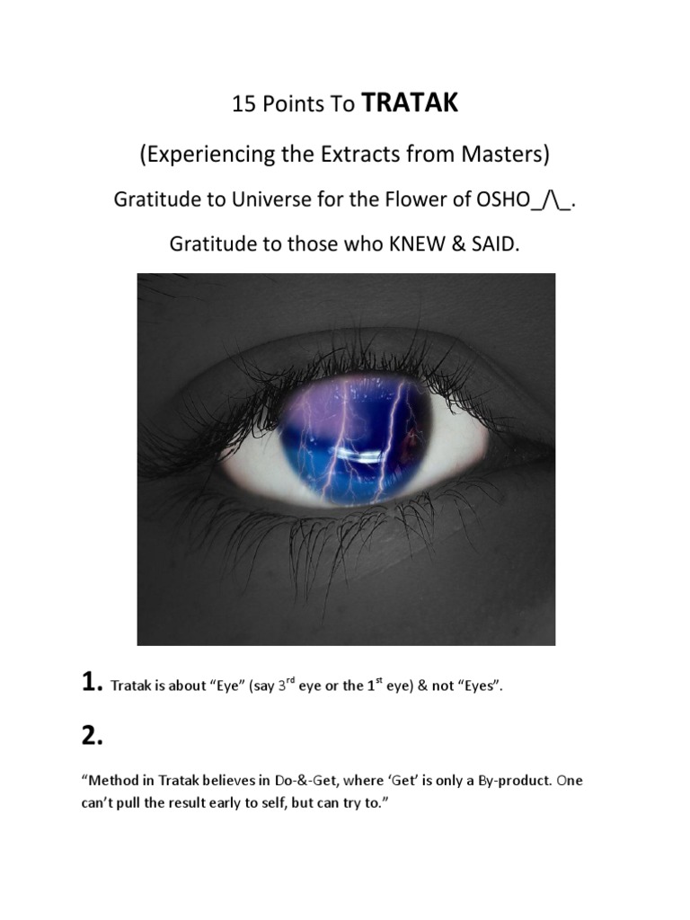 15 Points To TRATAK | PDF | Eye | Science