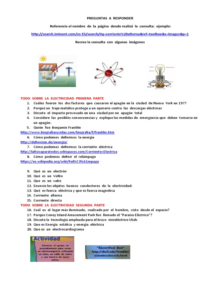 Responda Algunas Preguntas Sobre Electricidad | PDF