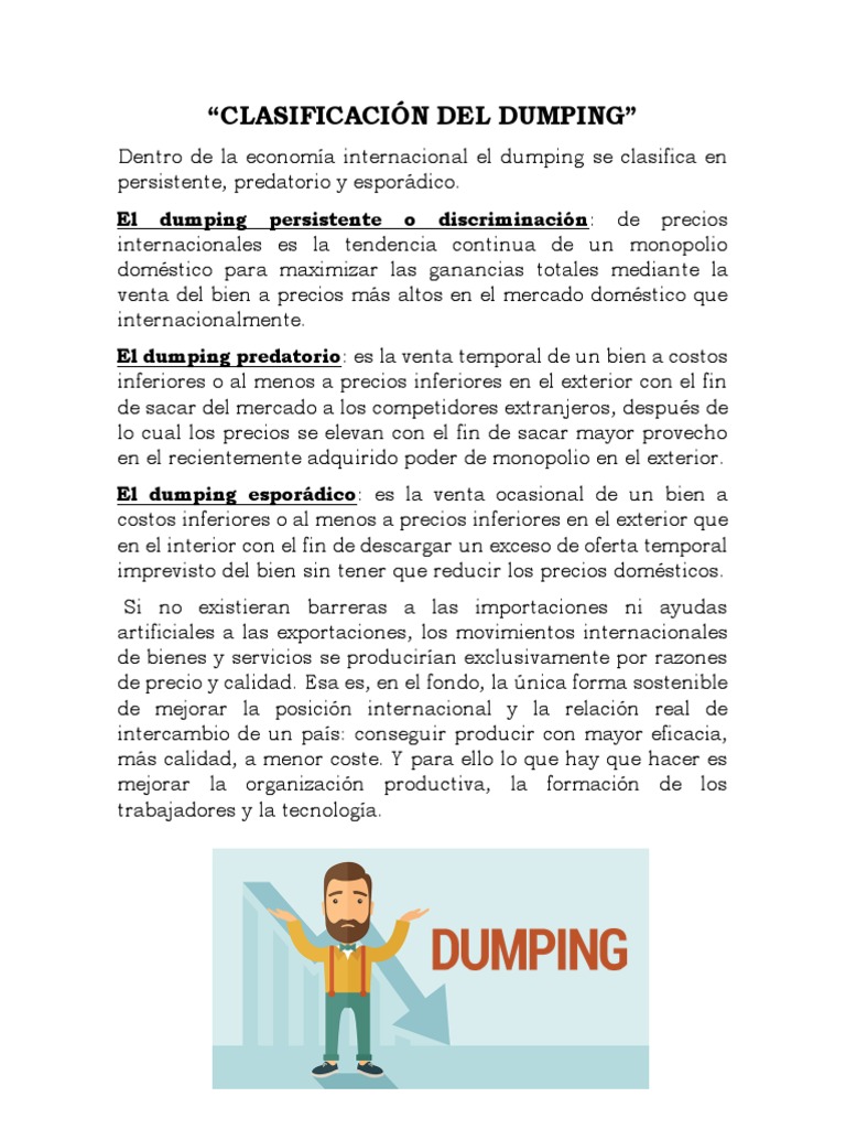 Clasificacion Del Dumping | PDF | Finanzas y dinero | Política