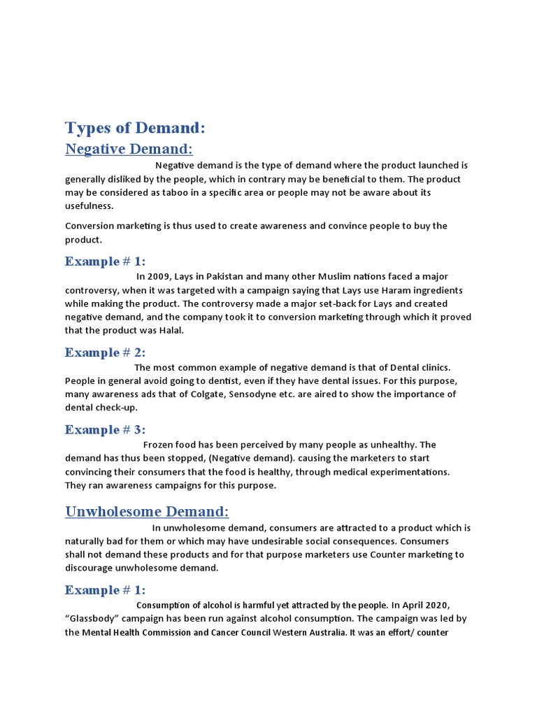 Types of Demand | PDF | Demand | Marketing