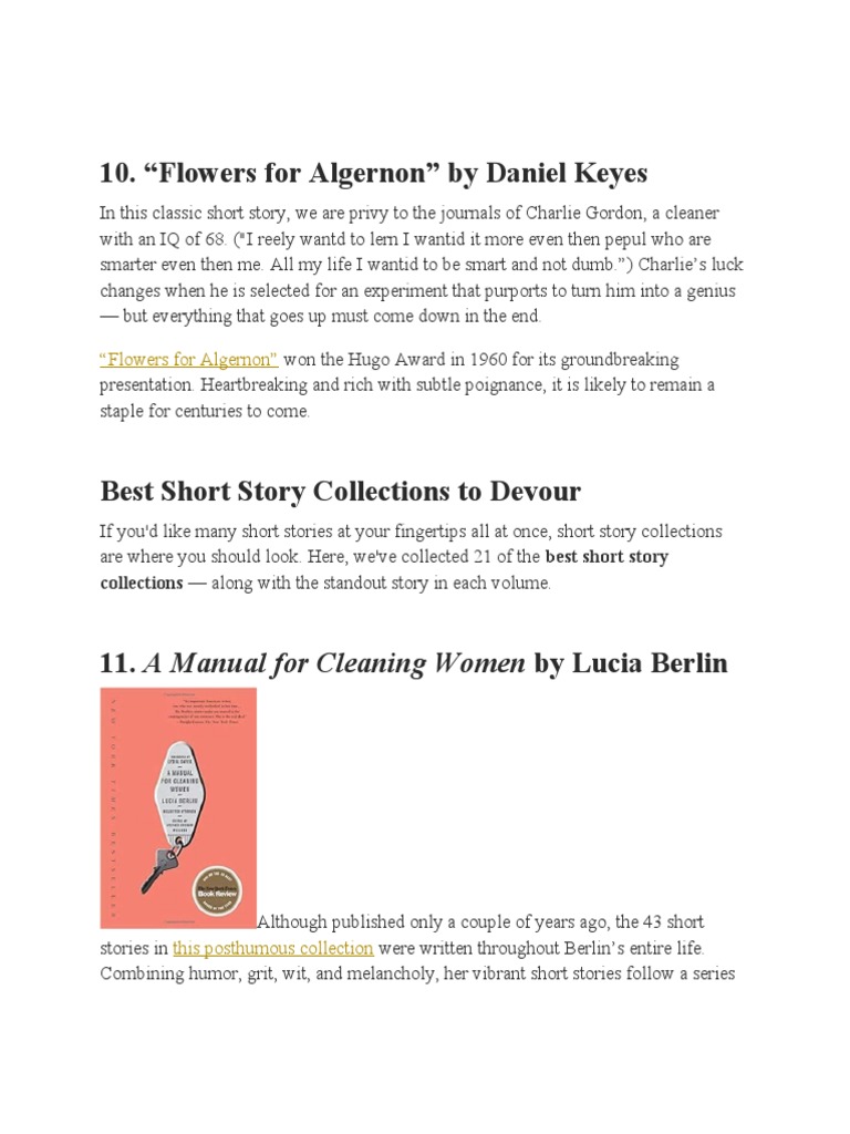 Flowers for Algernon: A Short Story | PDF