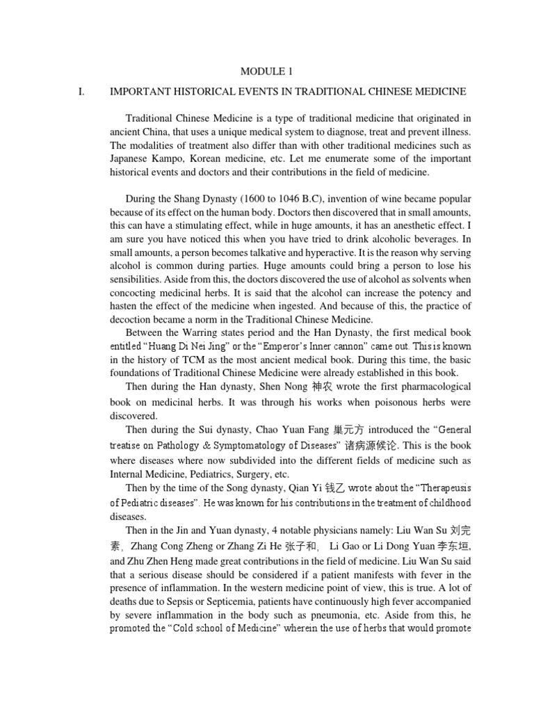 Module 1 | PDF | Traditional Chinese Medicine | Clinical Medicine