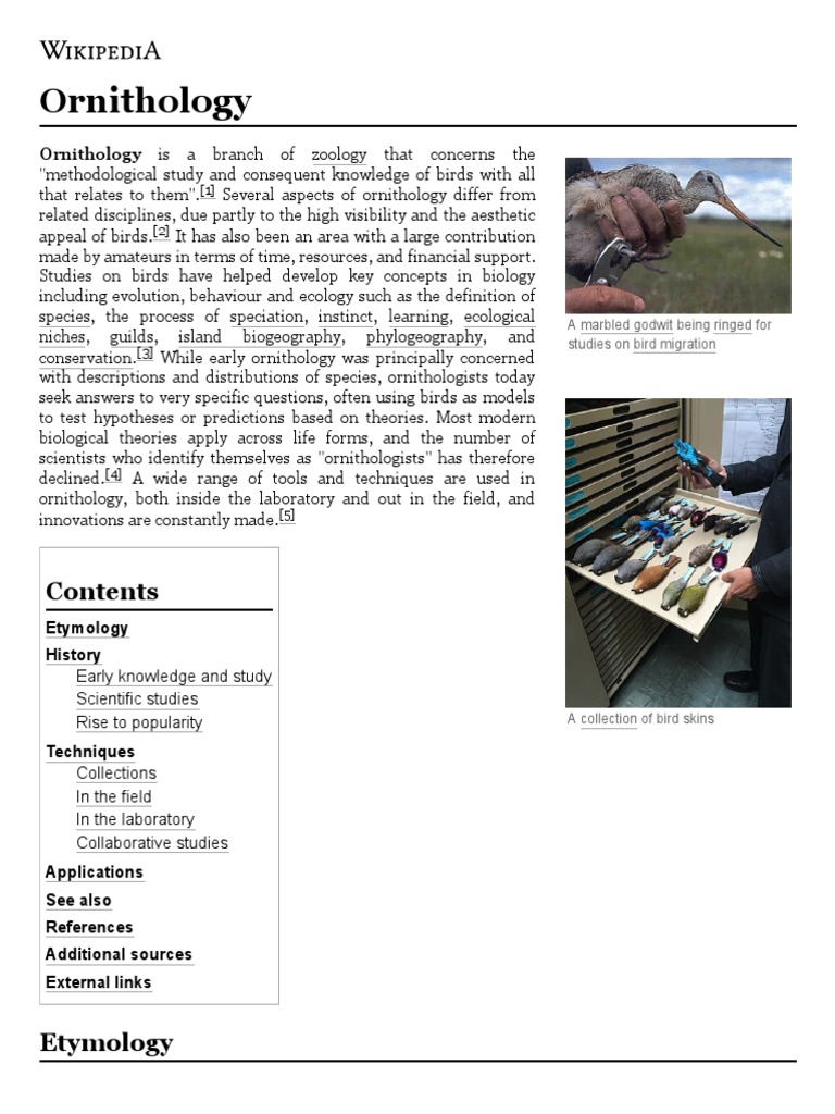 Ornithology - Part 1 | PDF