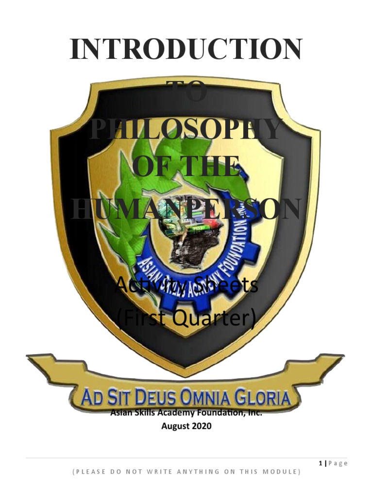 Intro. To Philo. 1st QUARTER Activity Sheet | PDF | Reason | Argument