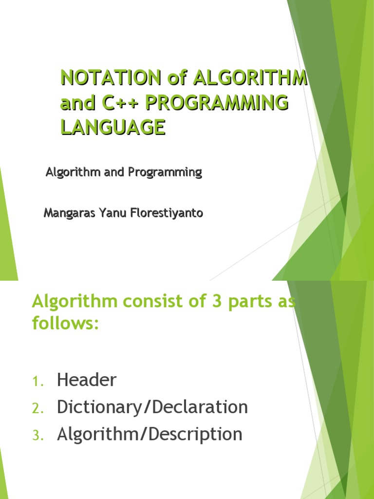 Notation Of Algorithm And C Programming Language Download Free Pdf Array Data Type