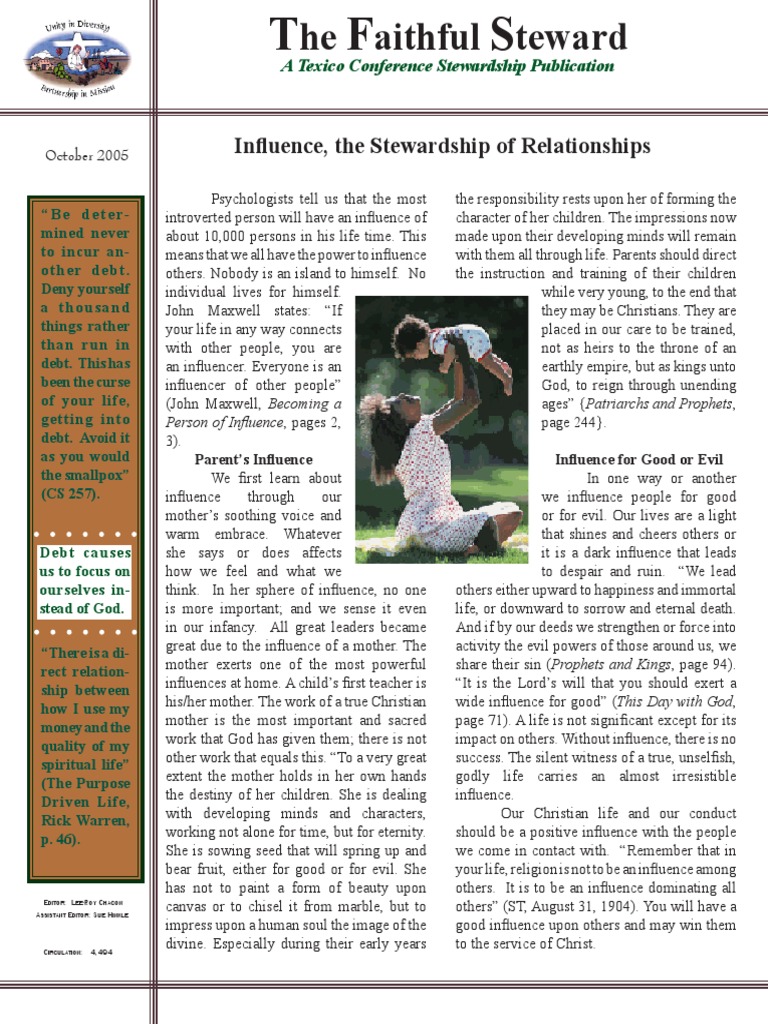Christian Influence & Stewardship | PDF | Jesus | Disciple (Christianity)