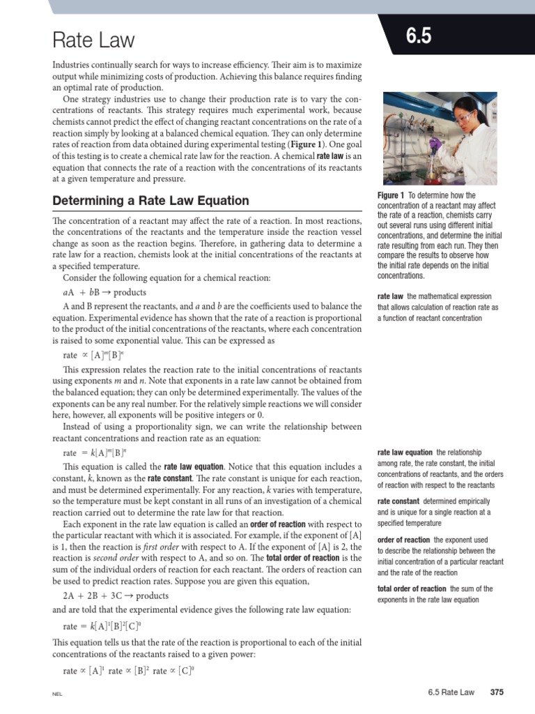 Determining A Rate Law Equation | PDF | Reaction Rate | Reaction Rate ...