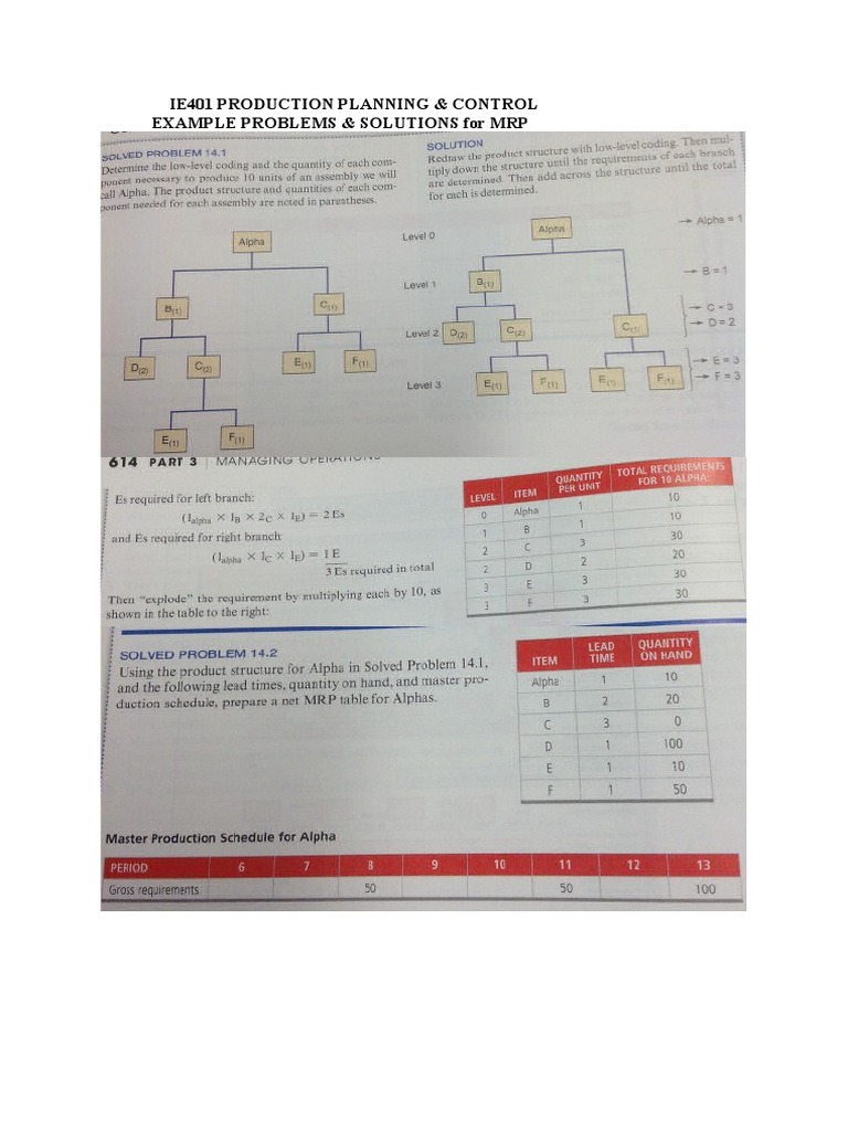 Examples For MRP | PDF