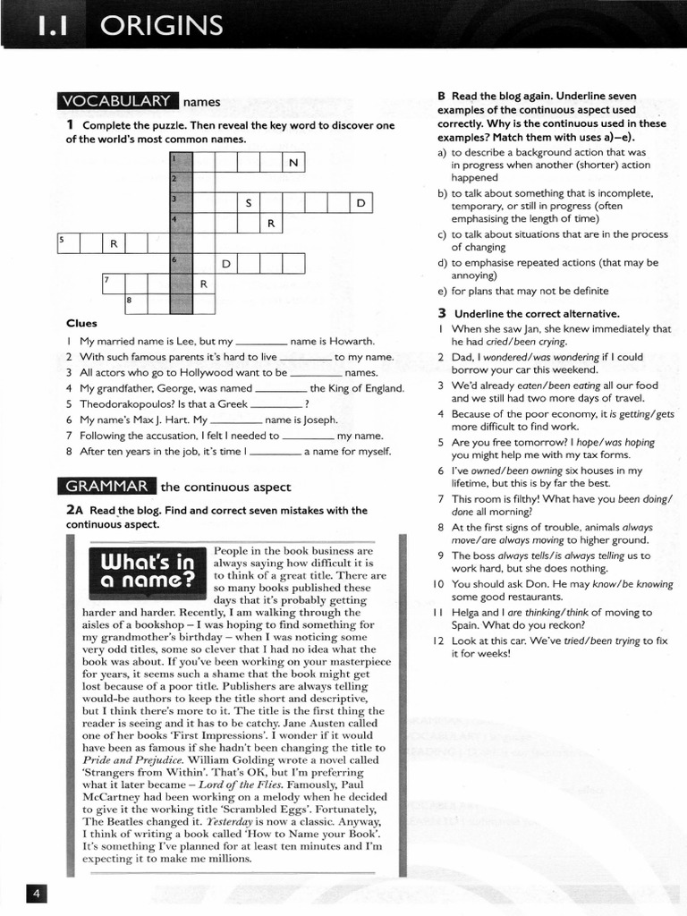 Workbook Unit 1 PDF | PDF