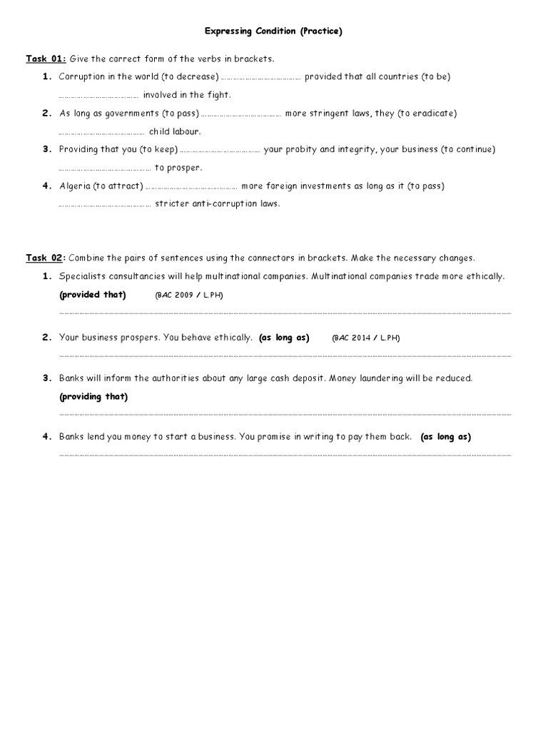 Expressing Condition (Practice) | PDF
