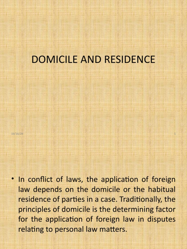 Domicile and Habitual Residence | PDF | Domicile (Law) | Jurisdiction