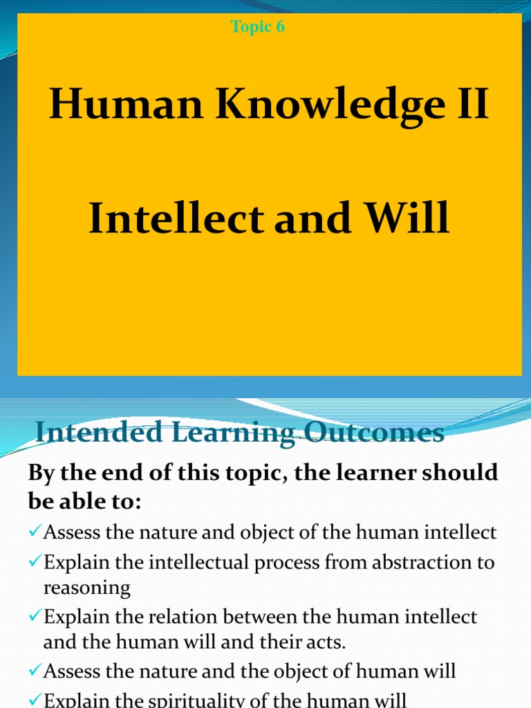 How Does Human Intellect Relate To Will | PDF | Intelligence | Concept