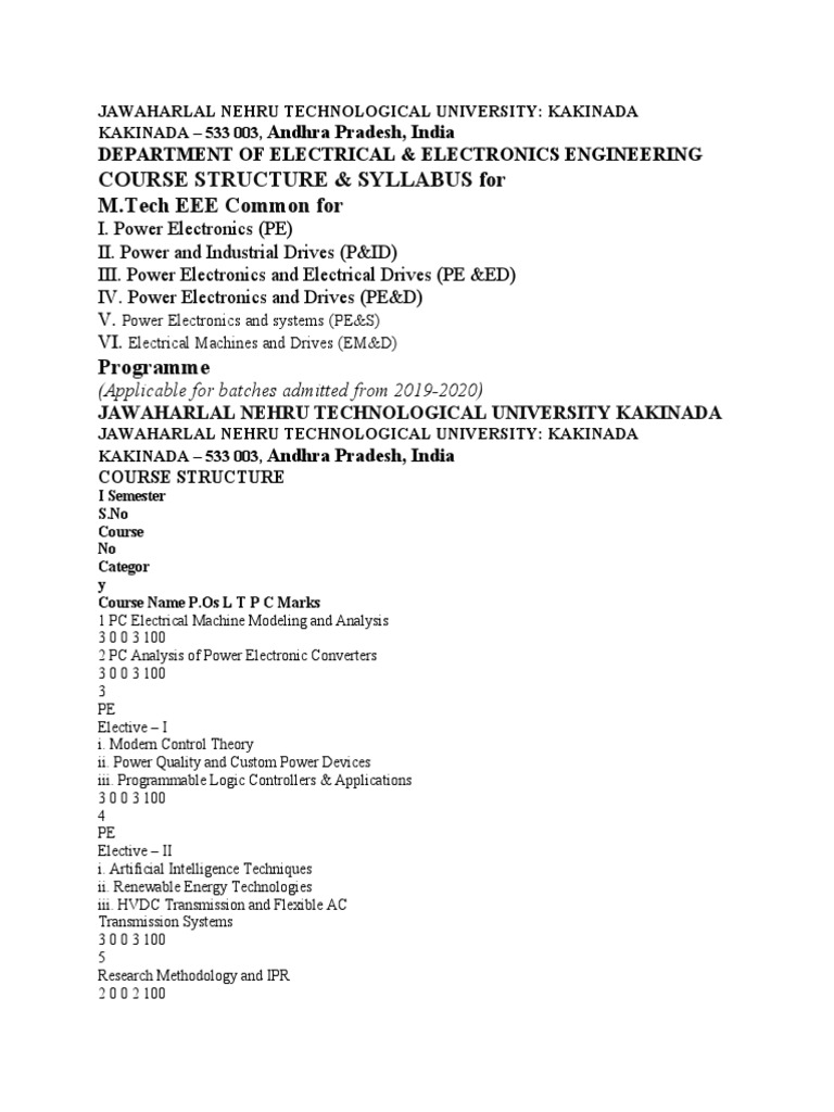 Jntuk R19 Syllabus M-Tech | PDF | Power Inverter | Programmable Logic ...