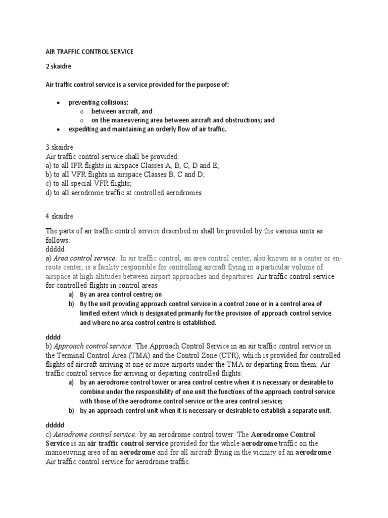 Air Traffic Control Services Guide | PDF | Air Traffic Control | Visual ...
